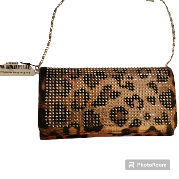 Bags | Leo Print Bling Walletcrossbody | Poshmark
